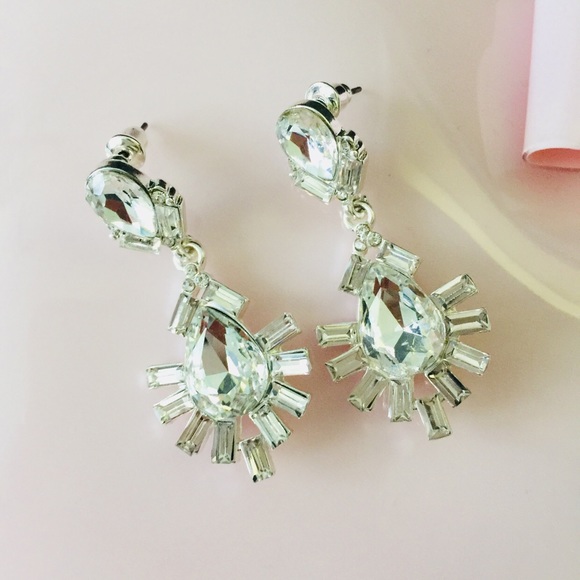 Jewelry | New Art Deco Silver Bridal Event Pageant Earrings | Poshmark